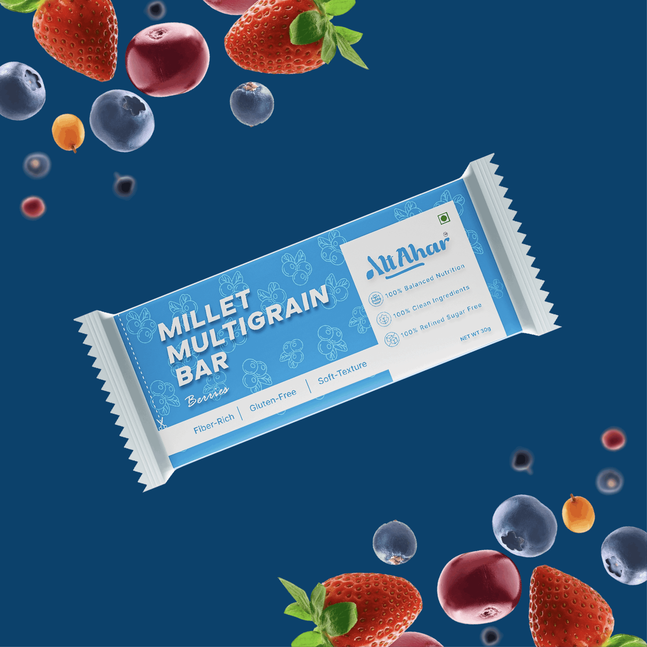 Millet Multigrain Bars - Blueberry & Cranberry Superfruit (Pack of 6 ...